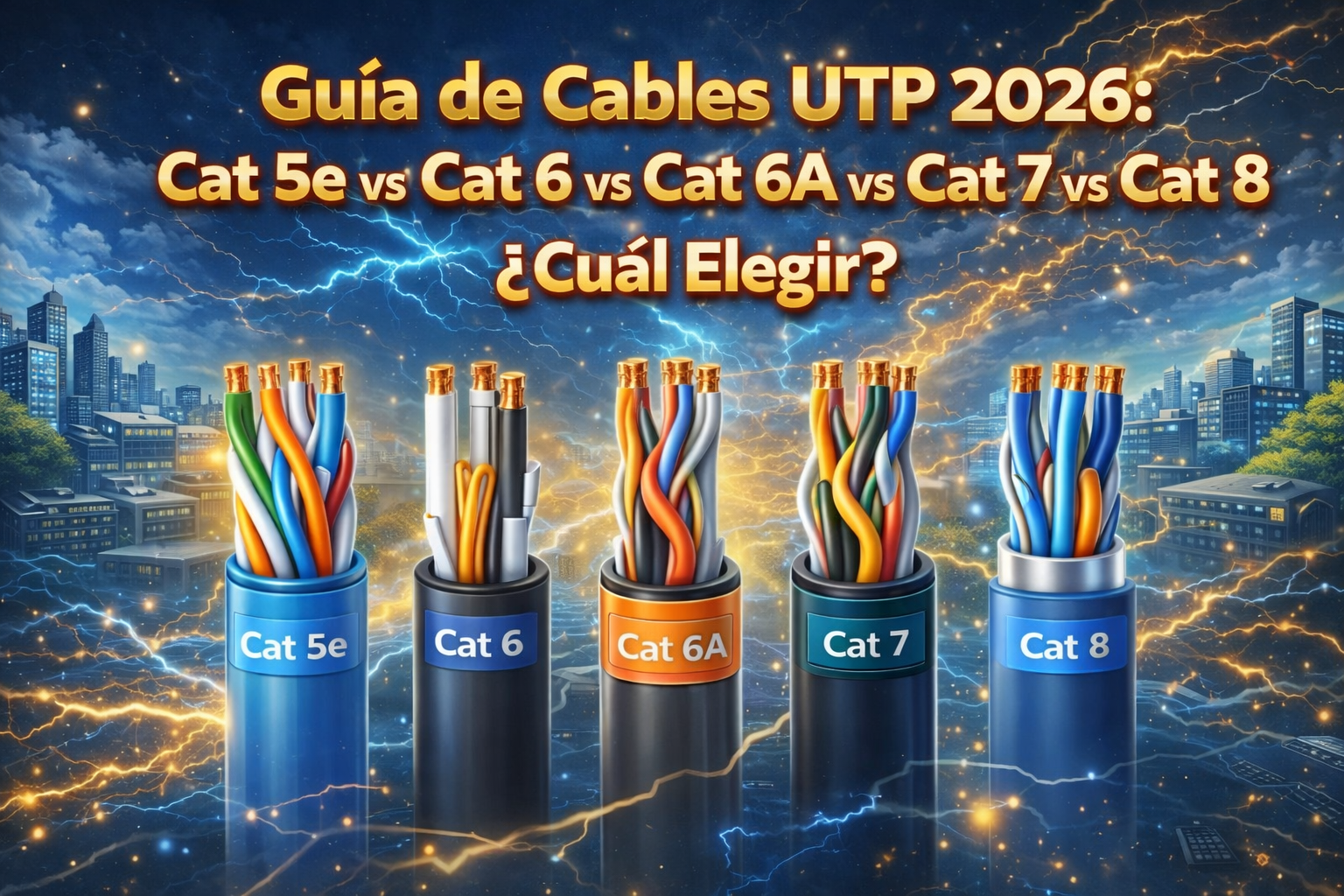 Guía de Cables UTP 2026: Cat 5e vs Cat 6 vs Cat 6A vs Cat 7 vs Cat 8 ...