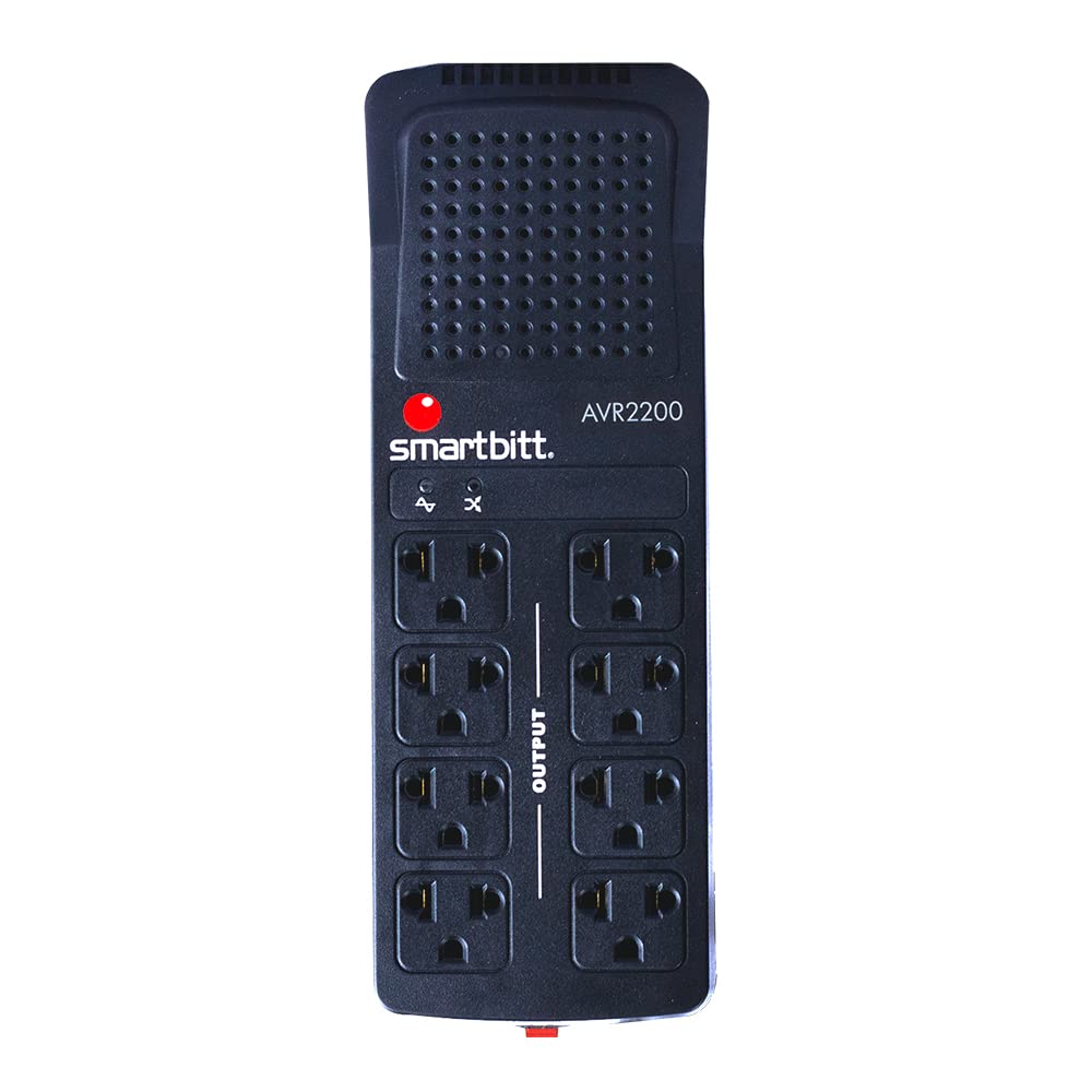 Regulador de voltaje Smartbitt 1100W 2200VA 8 Salidas SBAVR2200 | SILYMX