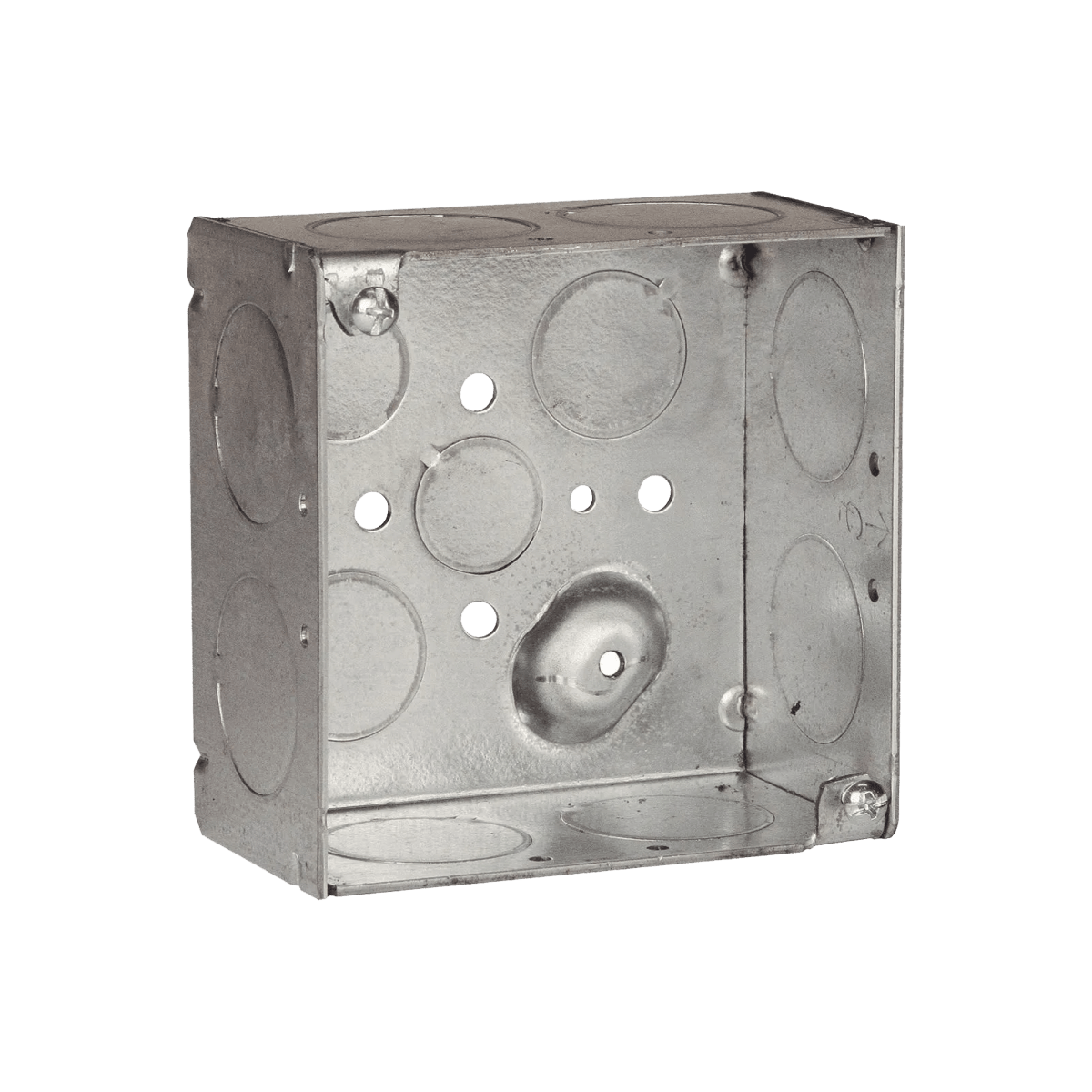 Caja Cuadrada Galvanizada de 4" x 4"/ Profundidad de 2 1/8" /8 Entradas ...