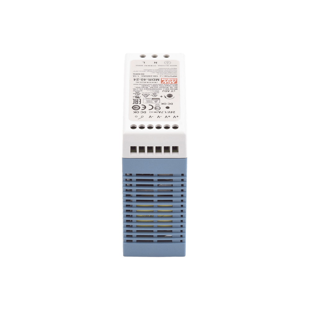 Fuente de poder Industrial MEANWELL Riel Din 24Vcc 40W MDR-40-24 | SILYMX