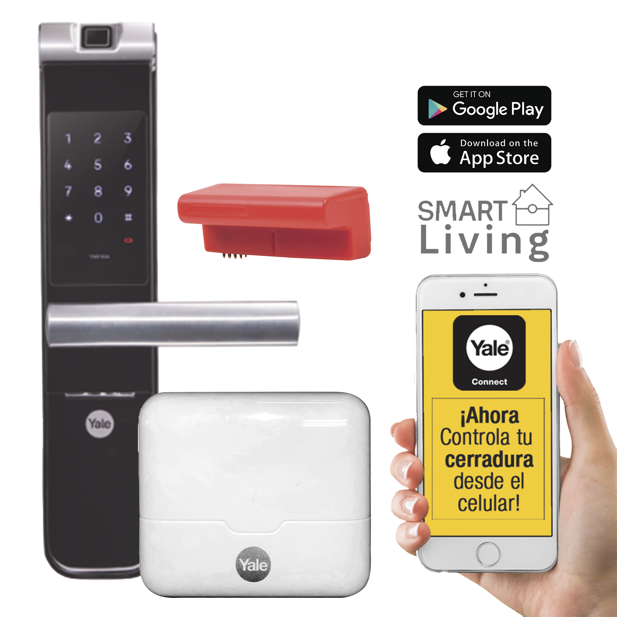 Kit de Hub con Cerradura con manija YMF40A: Código, Biometria y apertu ...