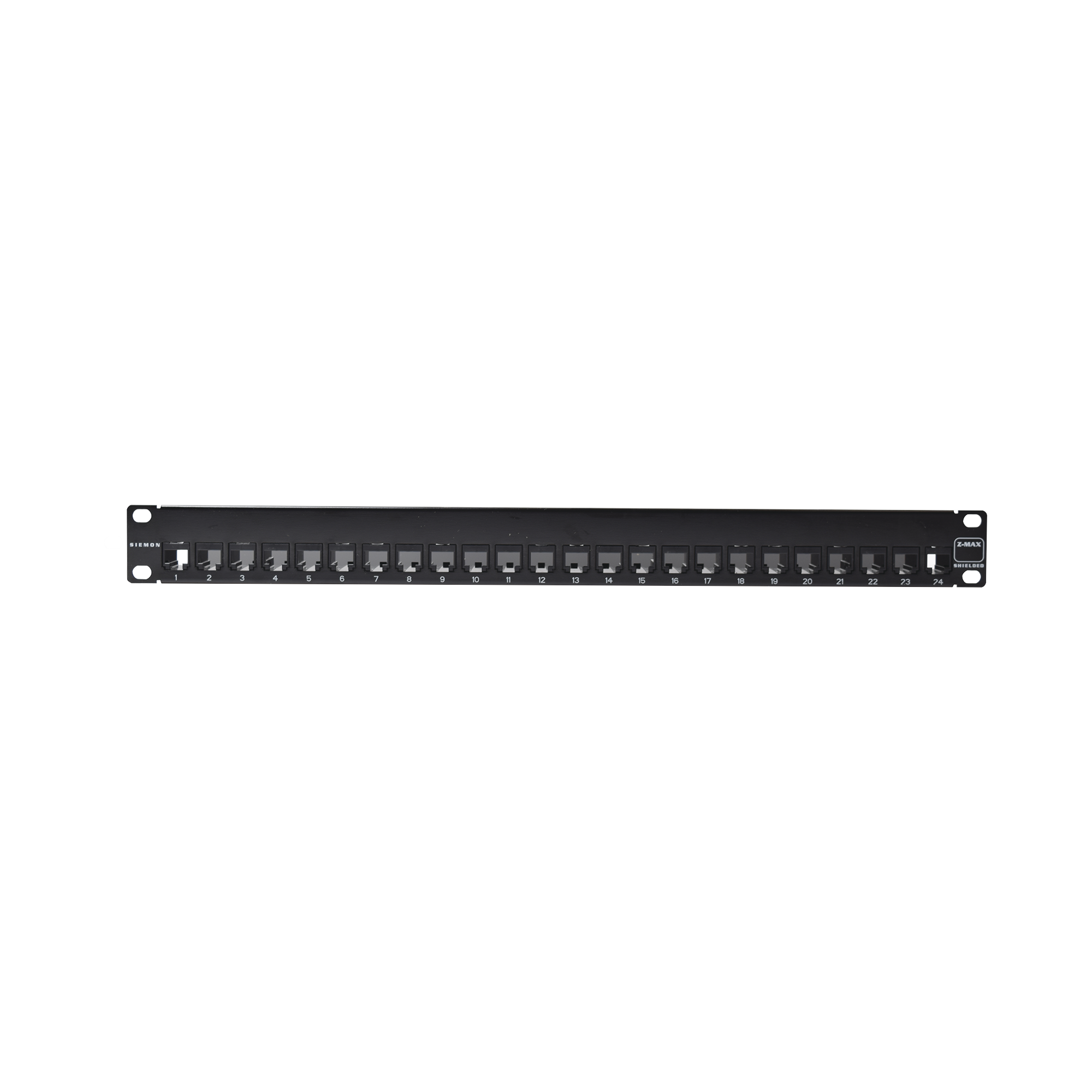 Patch Panel Z-MAX Blindado de 24 puertos Modular Plano 1UR | SILYMX